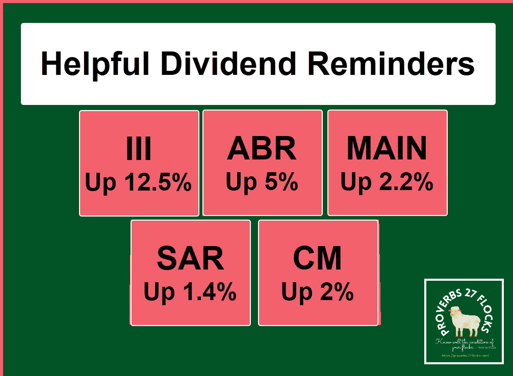 Dividend Reminders – Know Your Flocks & Herds