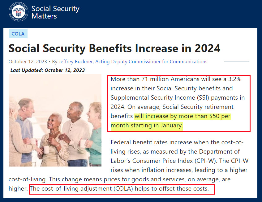 Your 2024 Social Security COLA Inflation Adjustment – Know Your Flocks & Herds