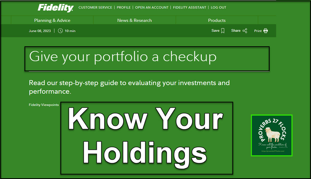 Using Fidelity’s Positions and Activity Tools – Know Your Flocks & Herds